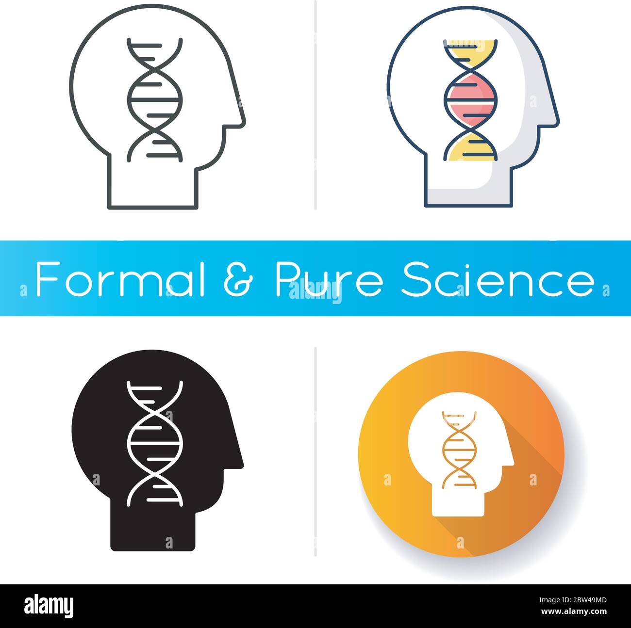 Biology flat icon pack hi-res stock photography and images - Alamy