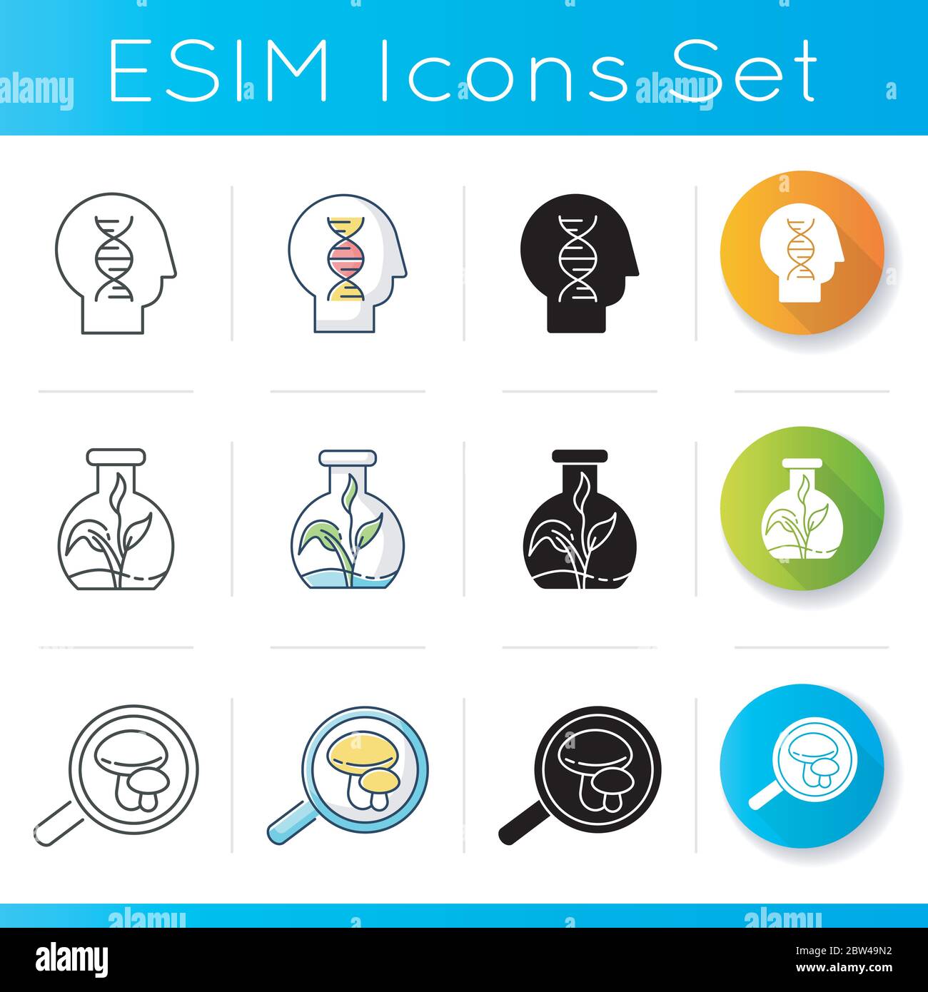 Modern sciences icons set Stock Vector Image & Art - Alamy