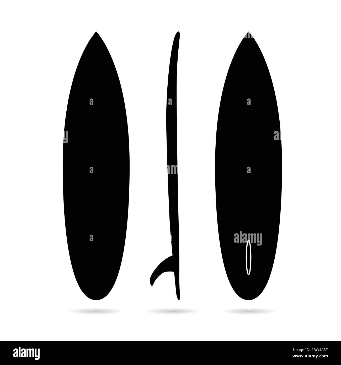 surfboard set in black color water illustration on white Stock Vector ...