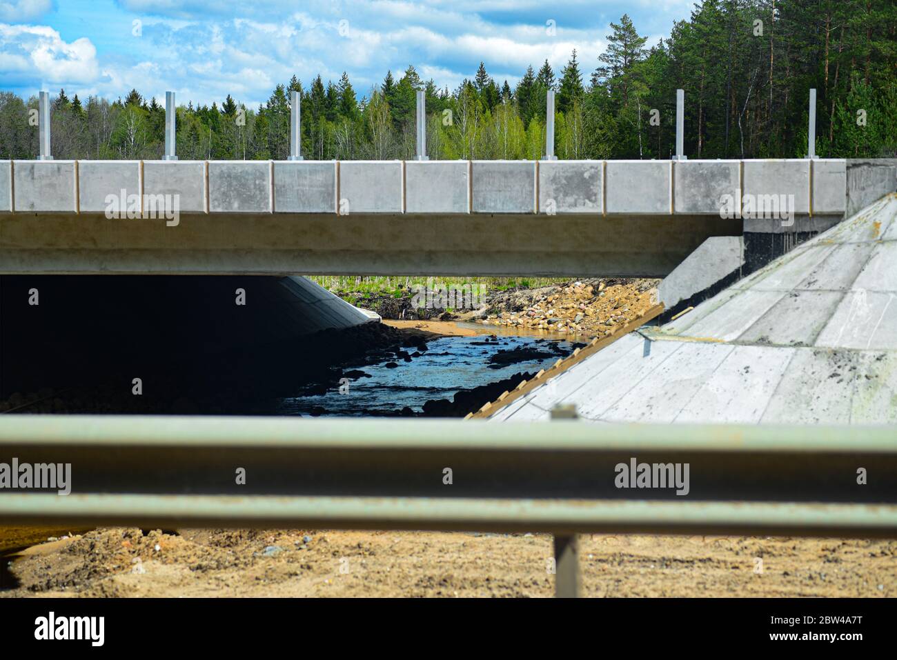 Road bridge repair after flood Stock Photo - Alamy