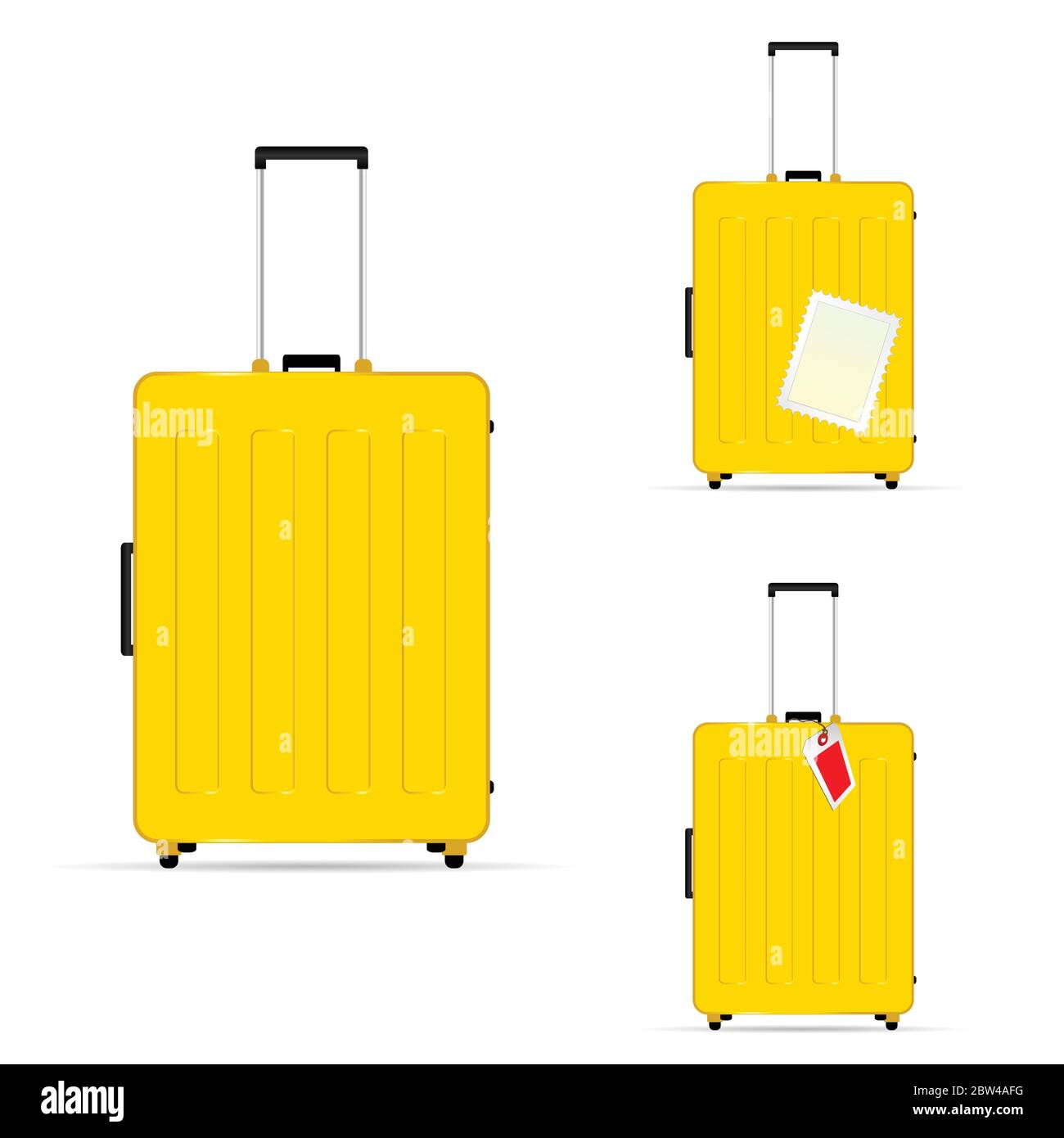 travel baggage art yellow illustration Stock Vector Image & Art - Alamy