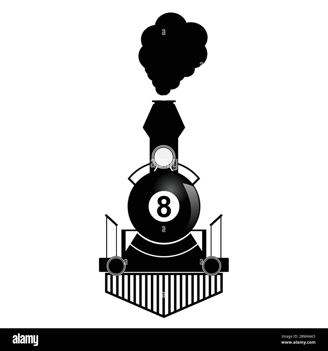 train with eight ball illustration in black Stock Vector Image & Art ...