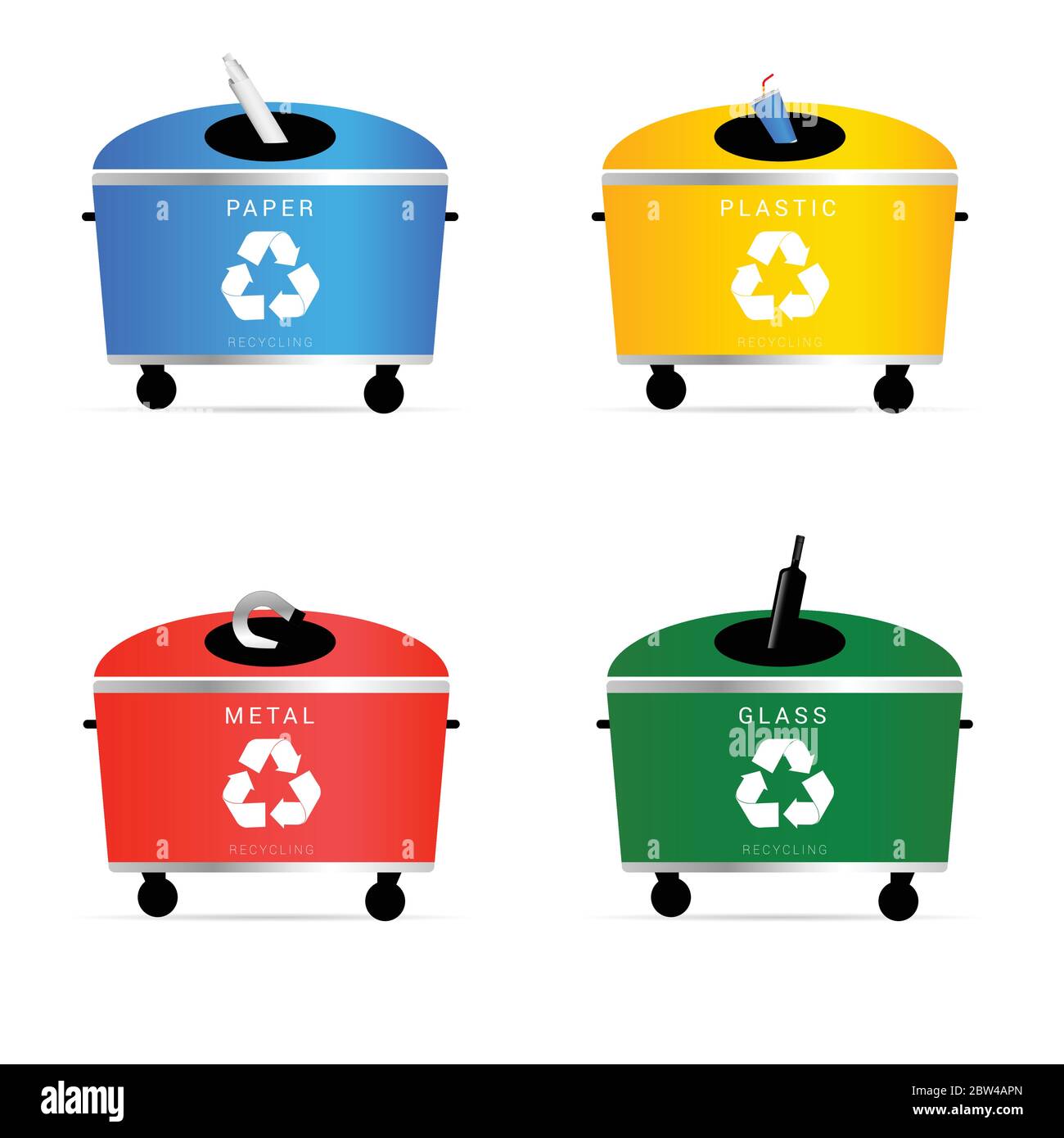 Colorful garbage cans Cut Out Stock Images & Pictures - Alamy