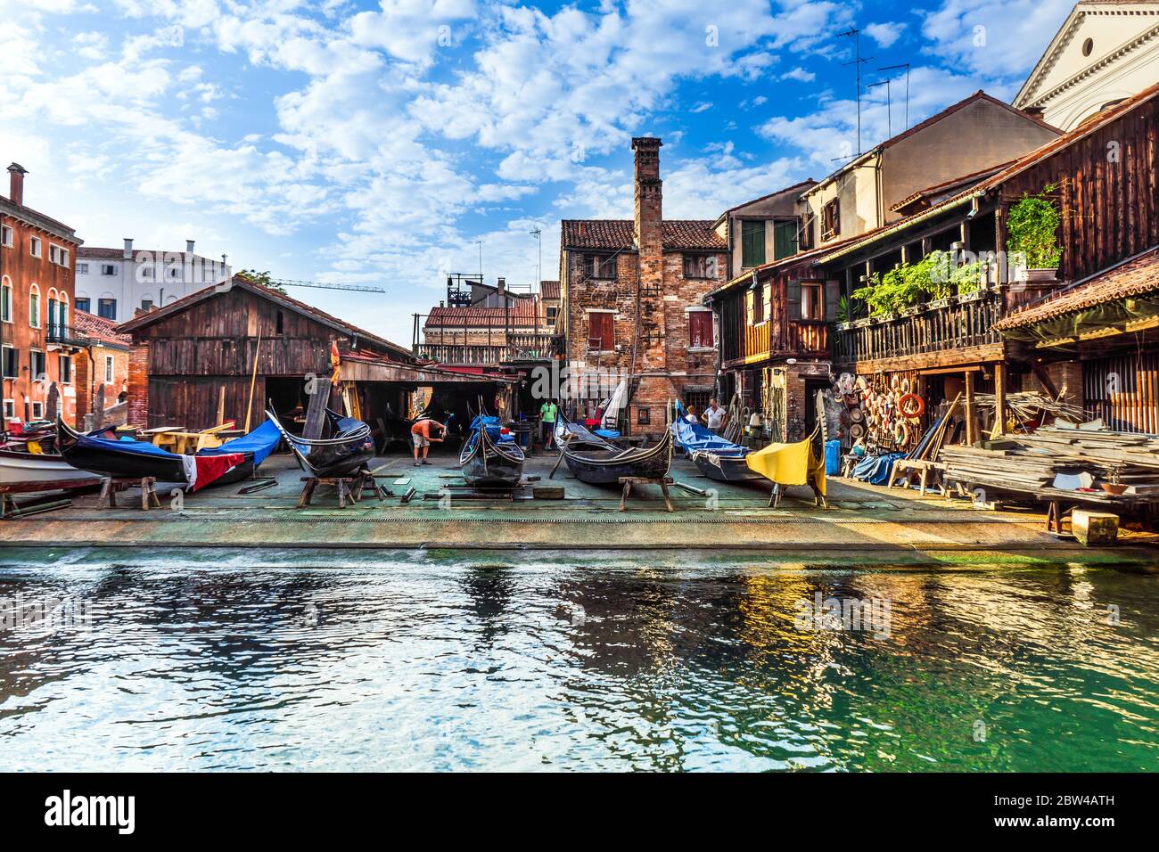 old and historic shipyard for gondolas in Venice Stock Photo - Alamy