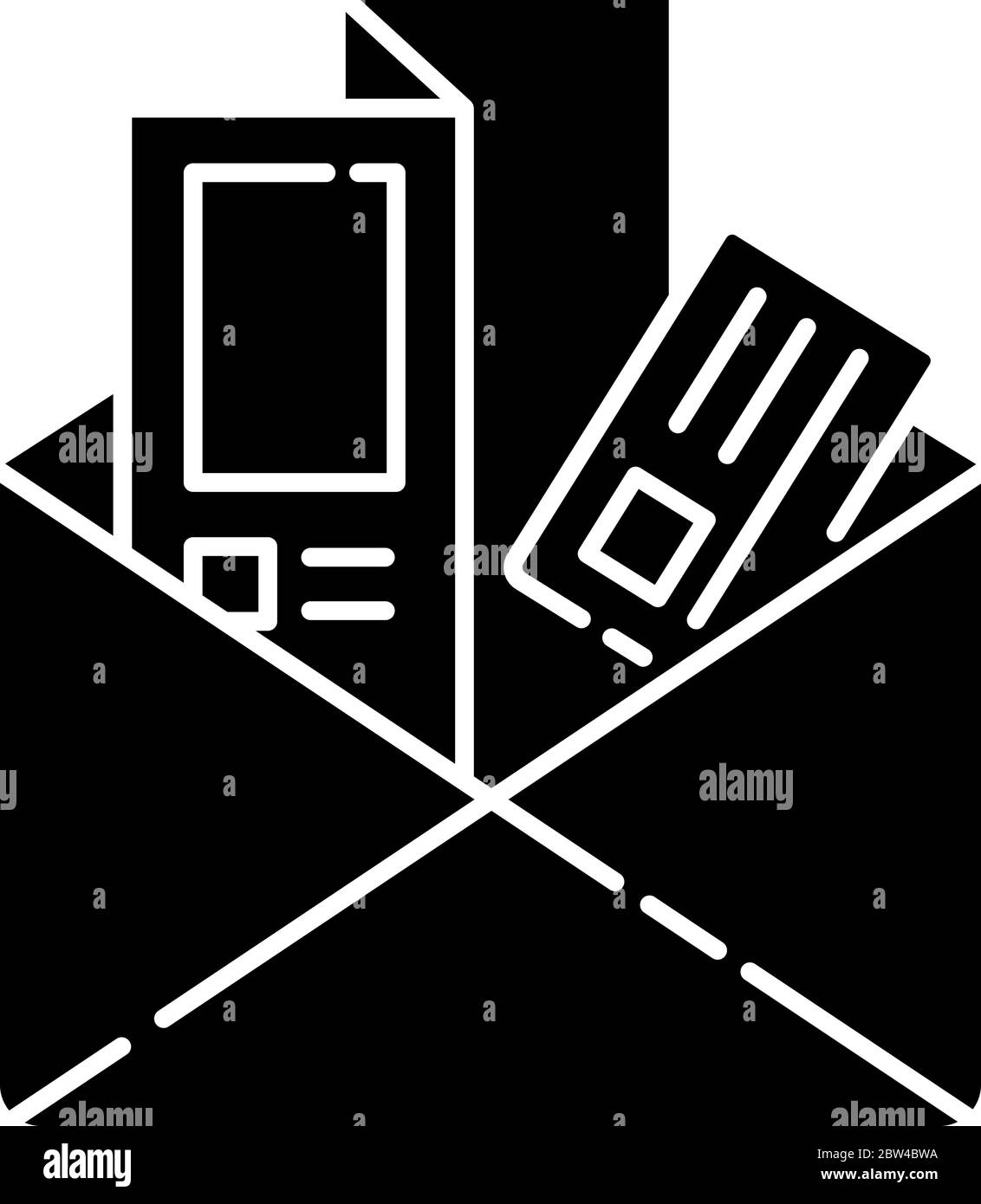 Newsletters and brochures black glyph icon Stock Vector Image & Art - Alamy