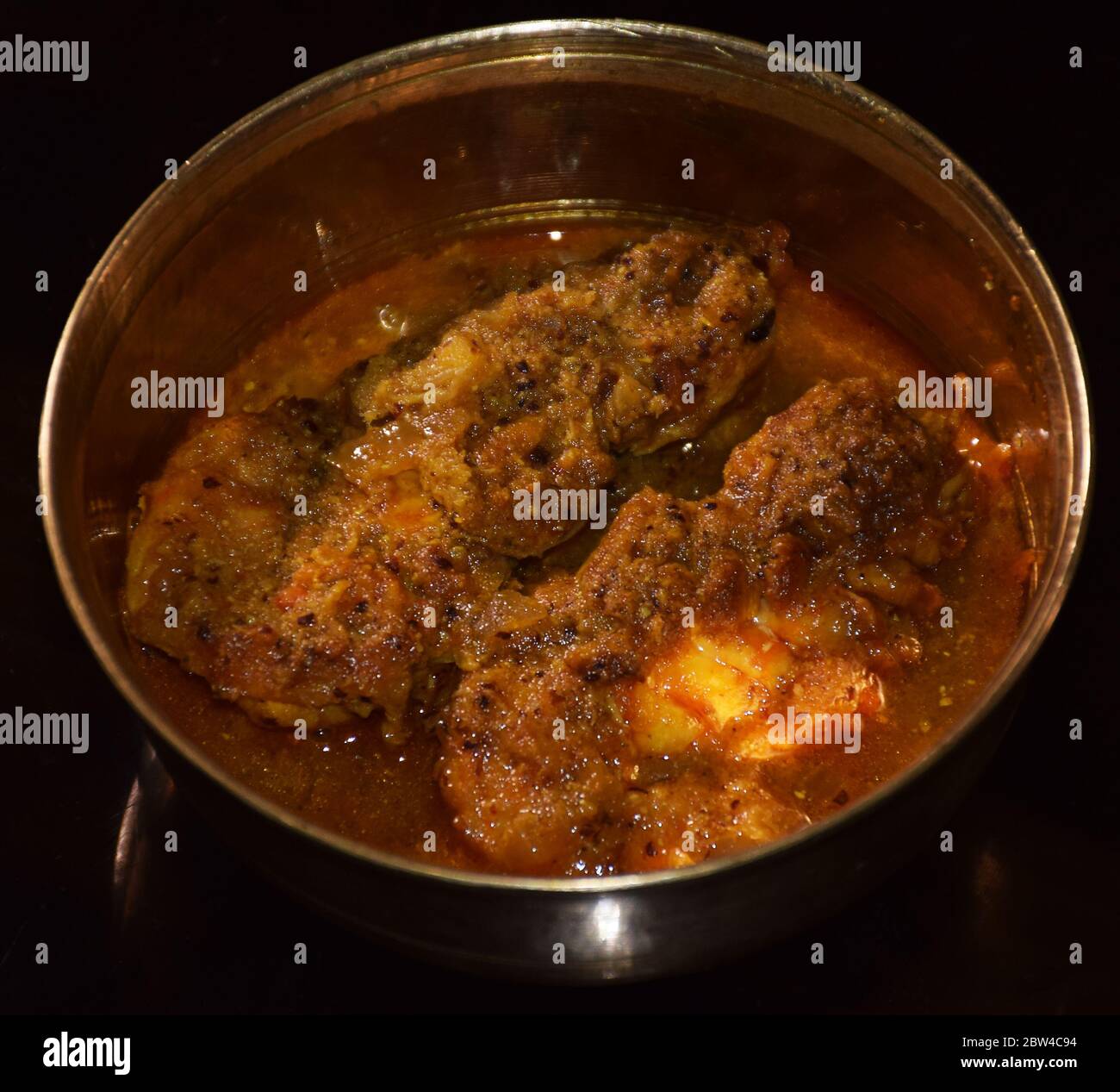 Bengali food chingri macher malai curry or Prawn Curry. Traditional ...