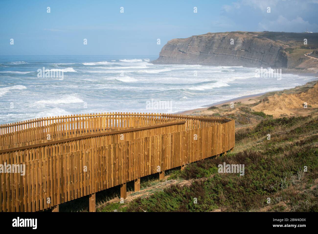 Praia Azul beach in Torres Vedras, Portugal Stock Photo - Alamy