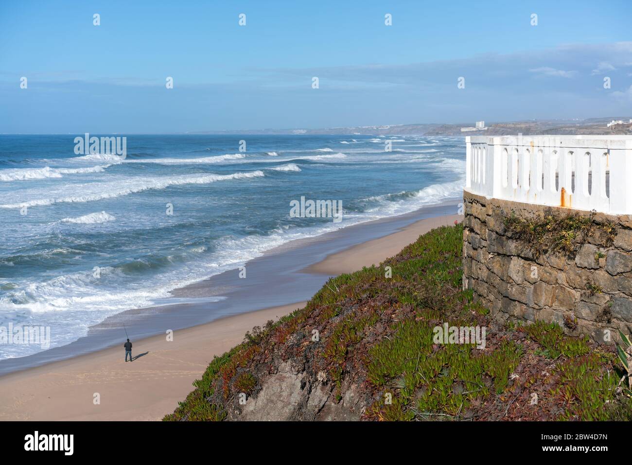 Praia de Santa Cruz beach in Portugal Stock Photo - Alamy