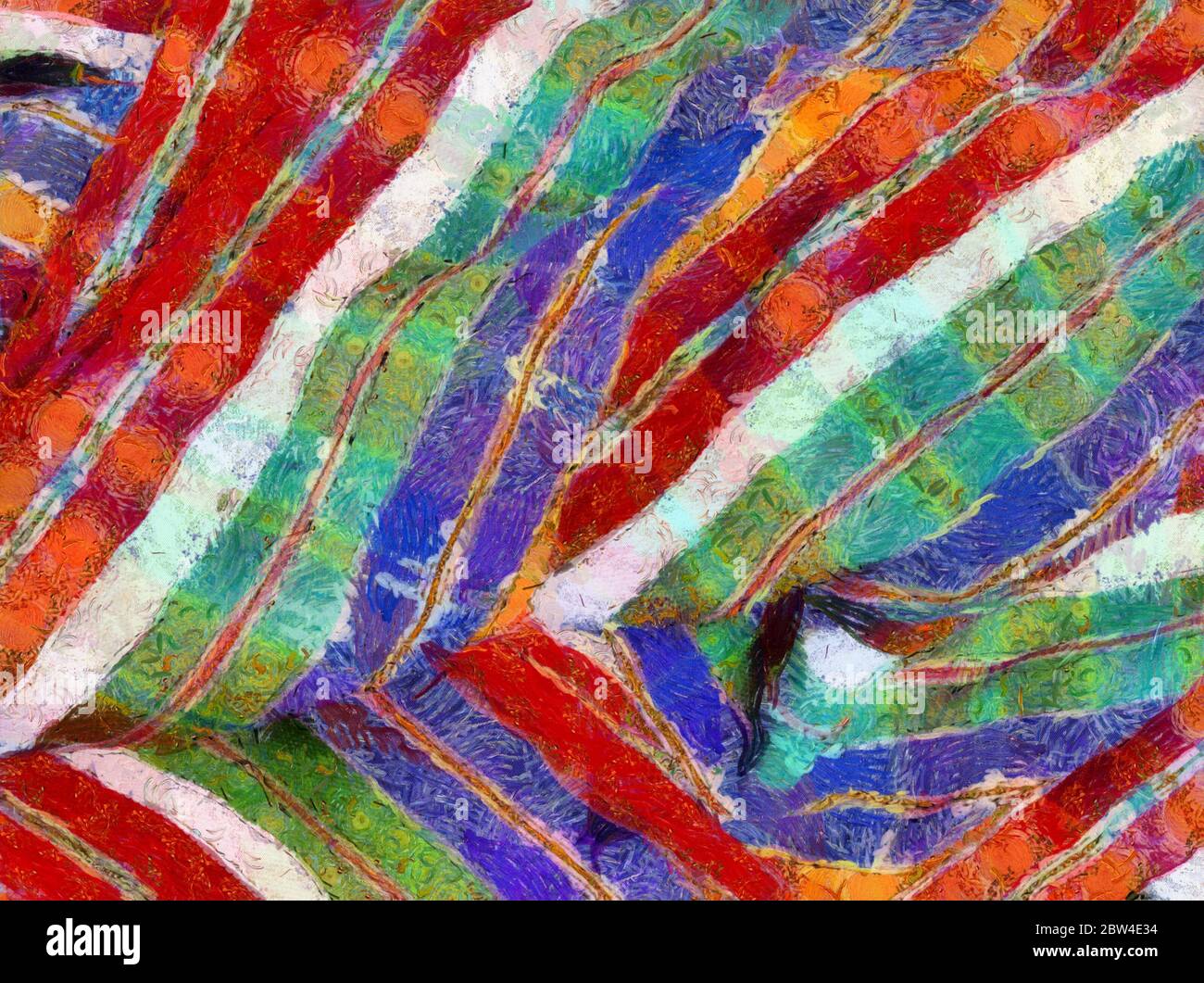 Colorful loincloth Illustrations creates an impressionist style of ...