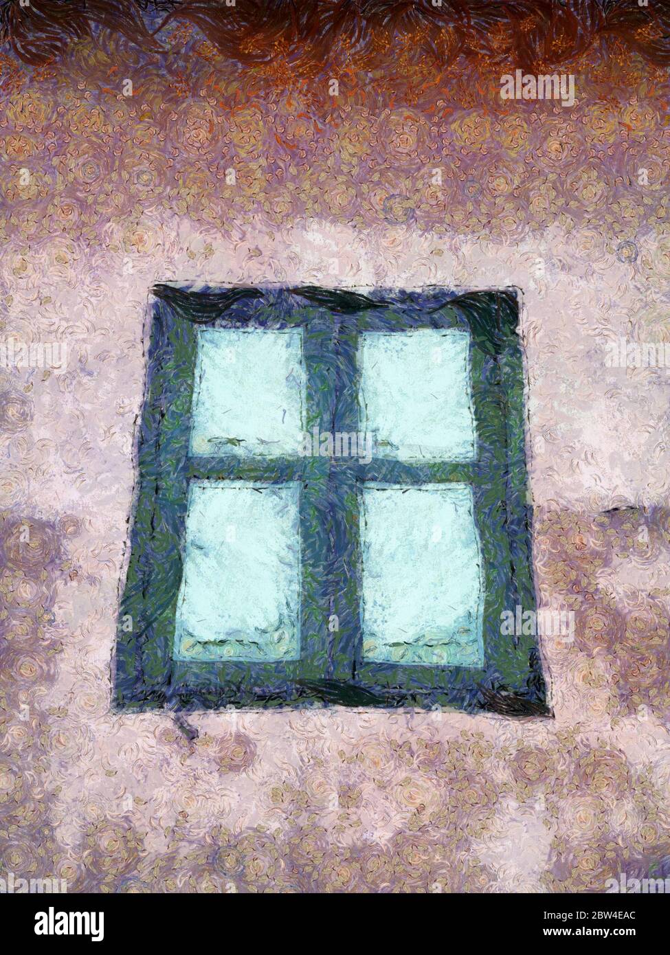 Wooden windows of ancient buildings Illustrations creates an ...