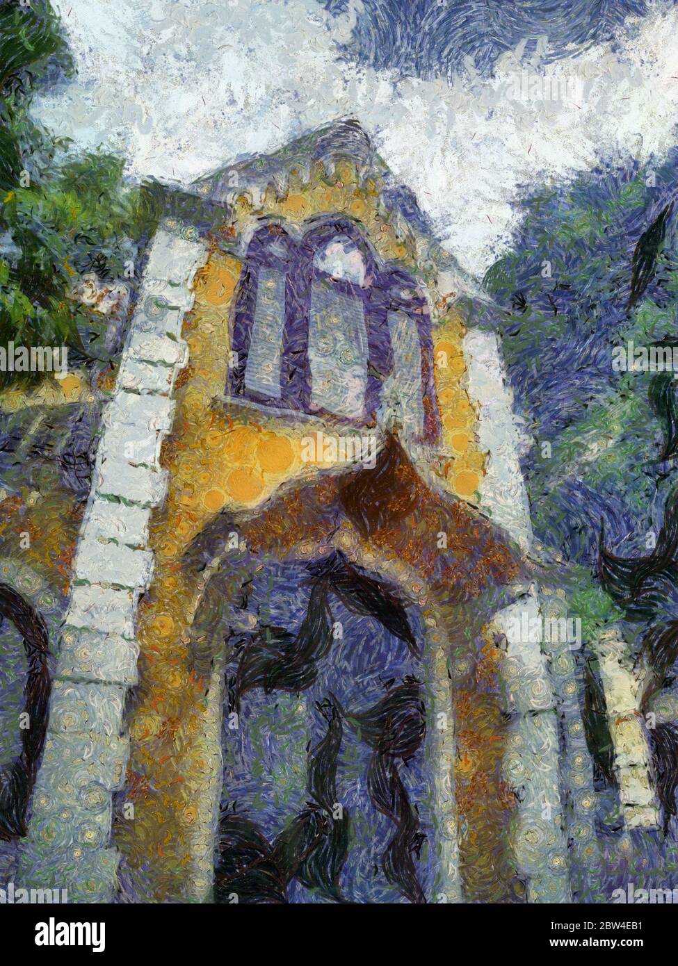 The house of the ancient european architectural style Illustrations ...