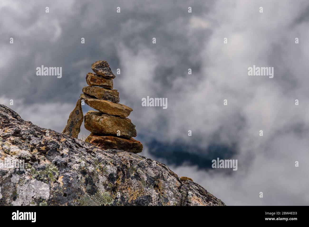 Pile of stones on a mountain top hi-res stock photography and images ...