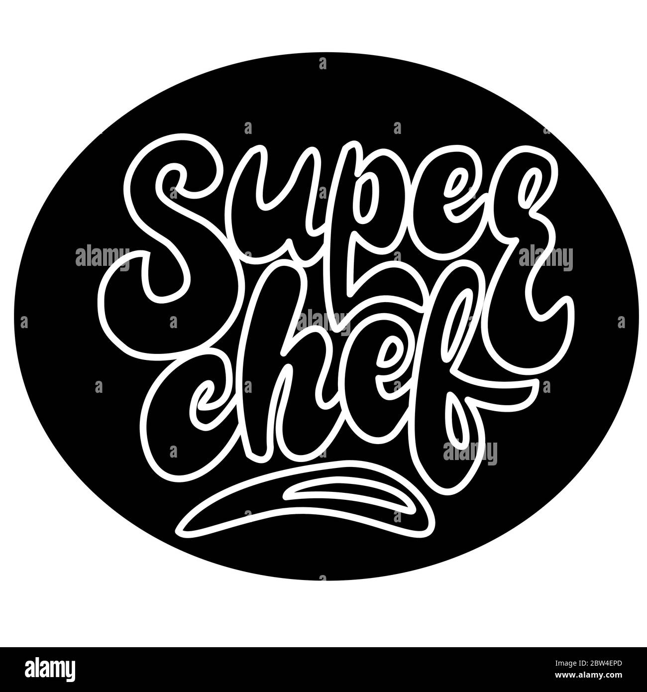 Lettering for the kitchen, inscription - super chef - in black ...
