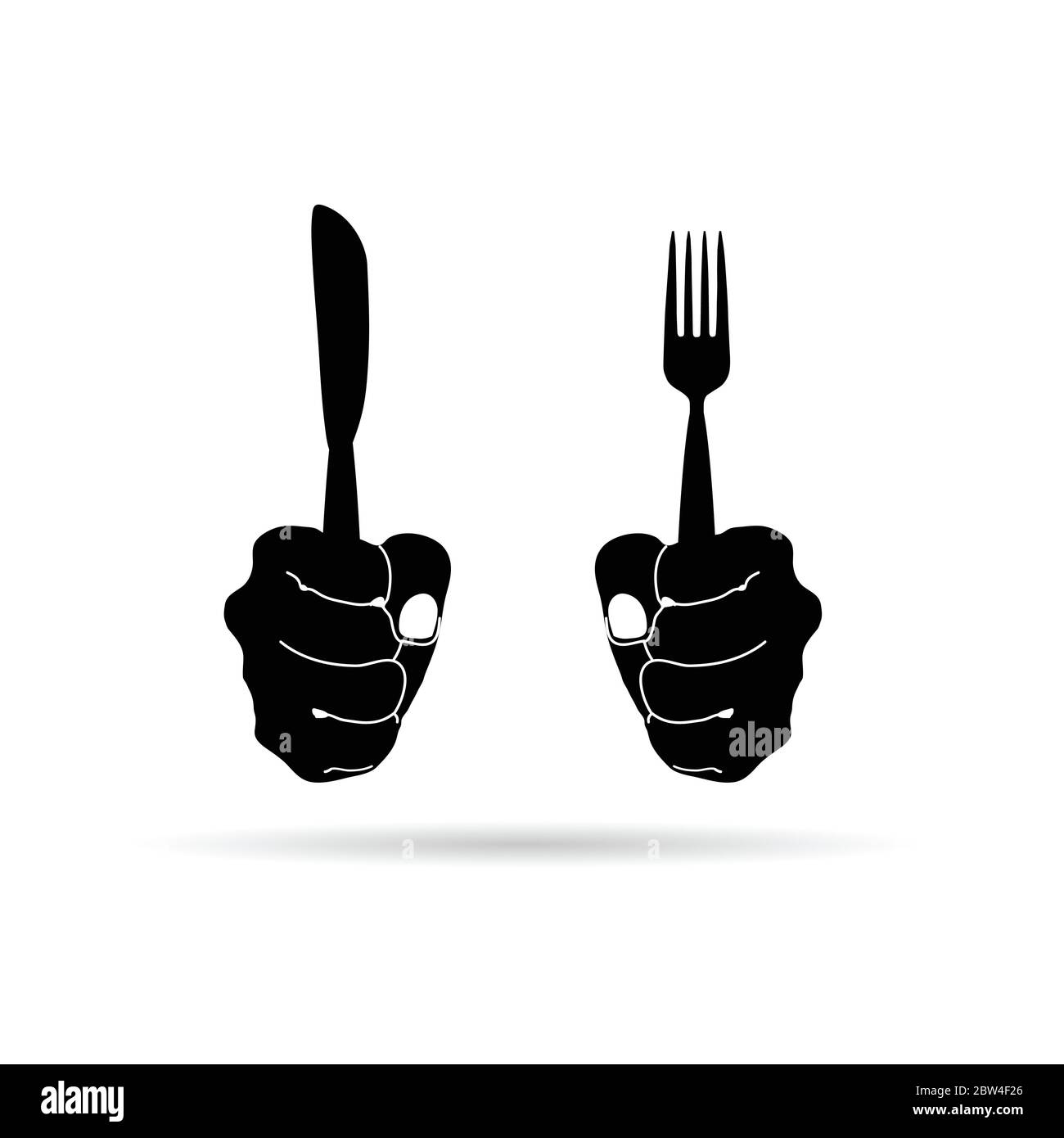 cutlery in hand drawing in black color illustration on white background ...