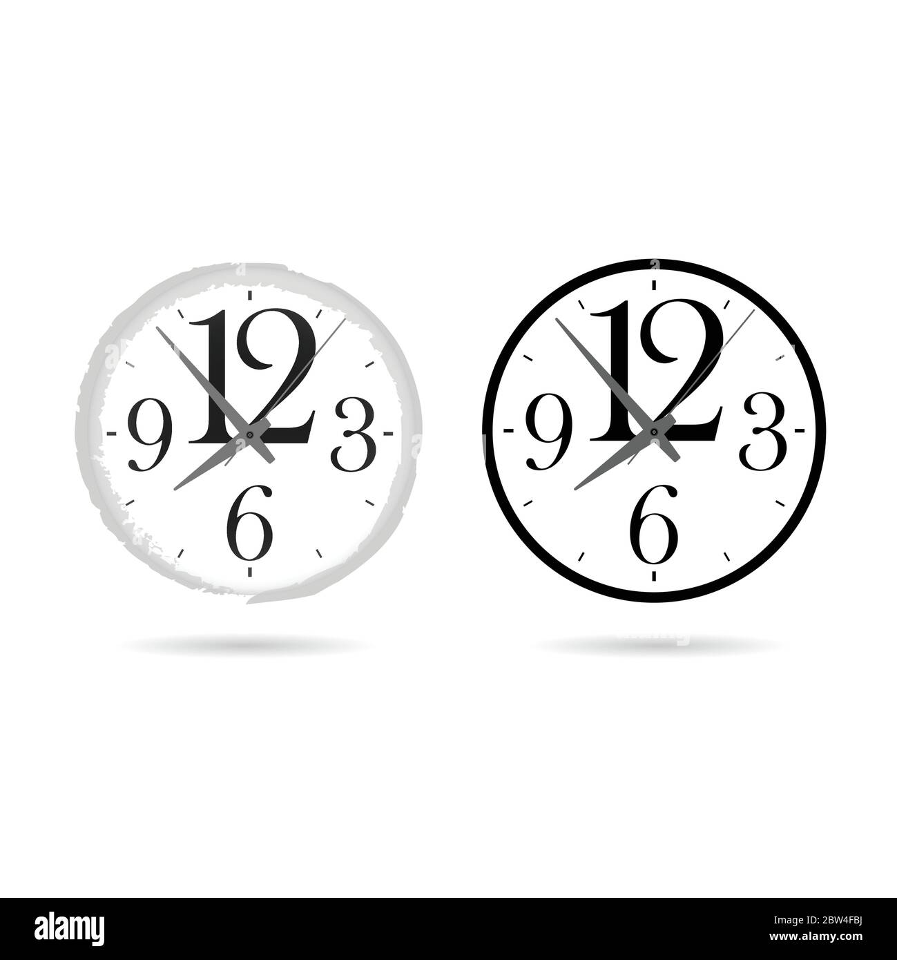clock set cartoon ticking illustration on white background Stock Vector ...