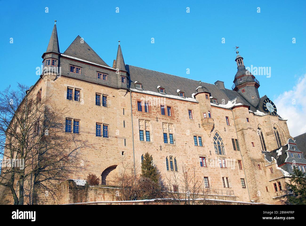 Marburg, Germany, medieval landmark, castle on a hill Stock Photo - Alamy