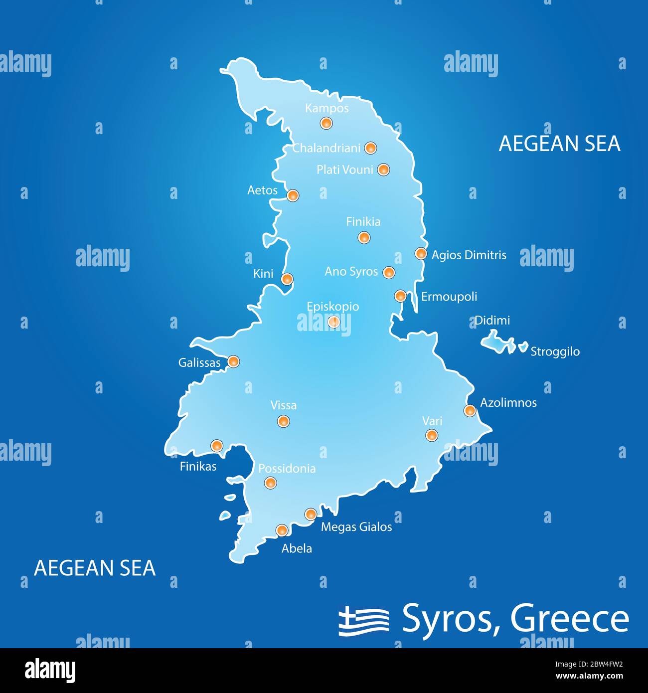 Syros map hi-res stock photography and images - Alamy