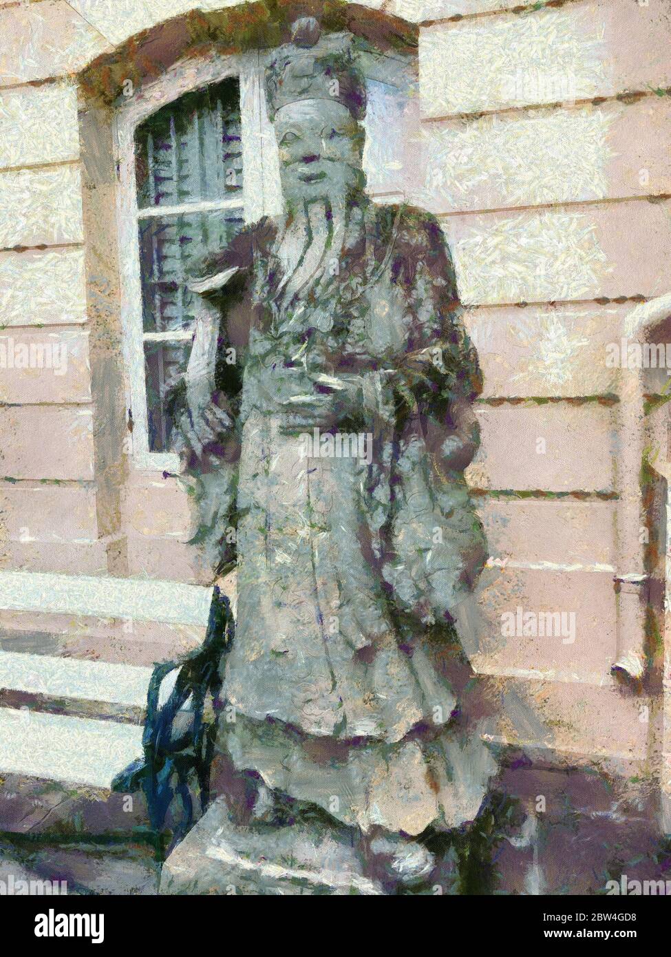 Ancient chinese stone decoration statues Illustrations creates an ...