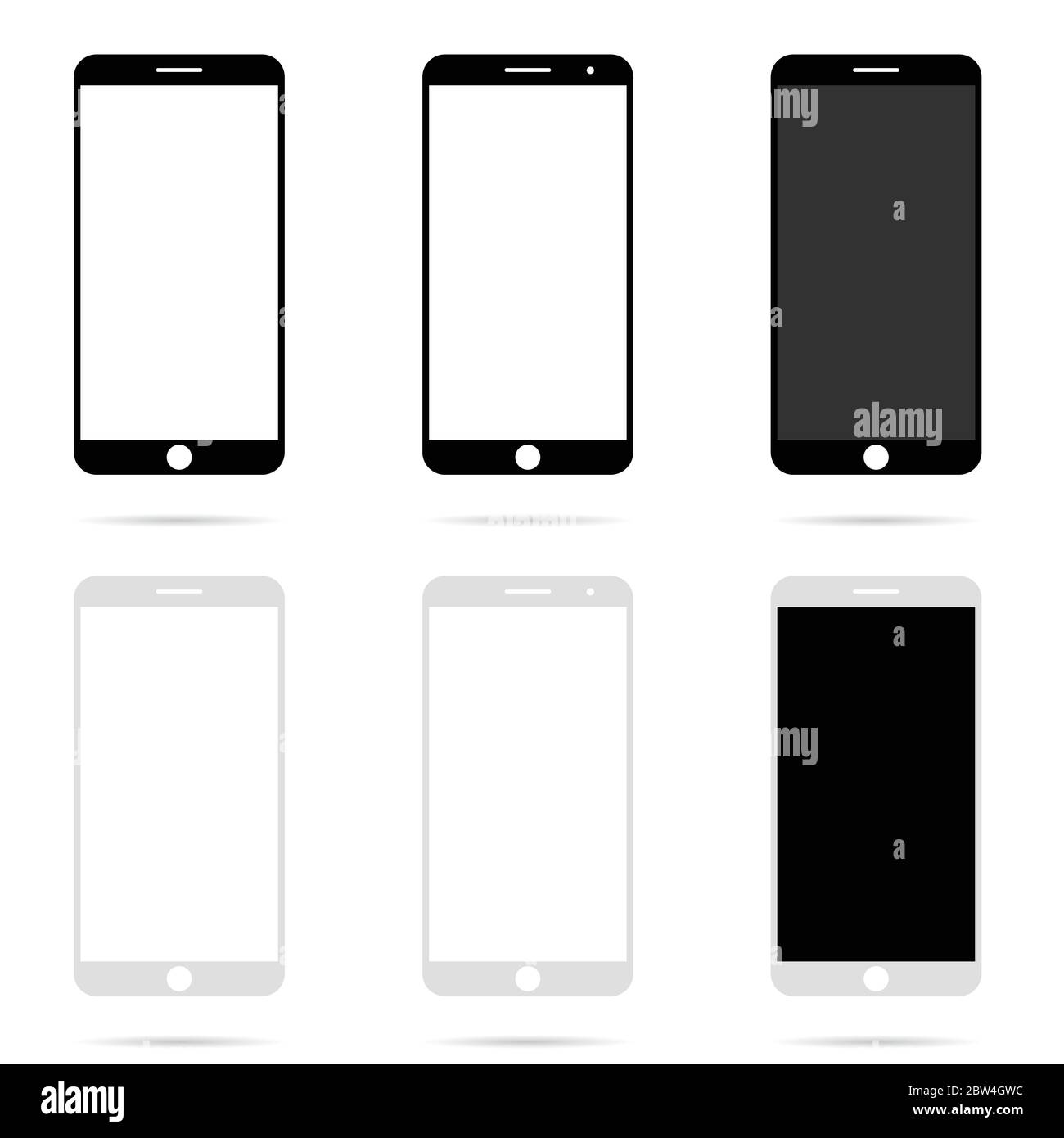 mobile phone modern technology set art illustration Stock Vector Image ...