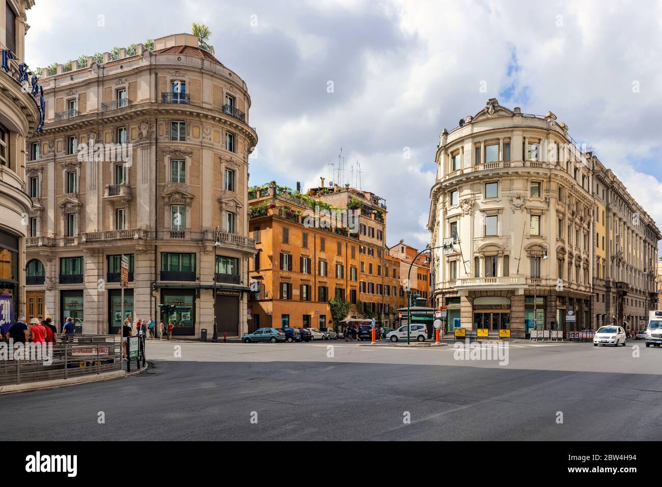Rome, Italy - August 31, 2014: View at the 19th century corner ...