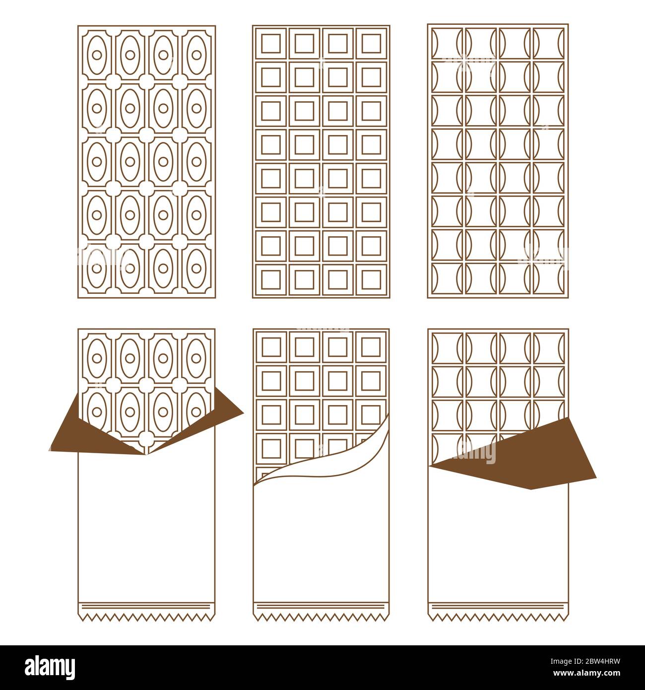 Milk Brown Chocolate Bar Pattern. Sweet Food Set Stock Photo - Alamy