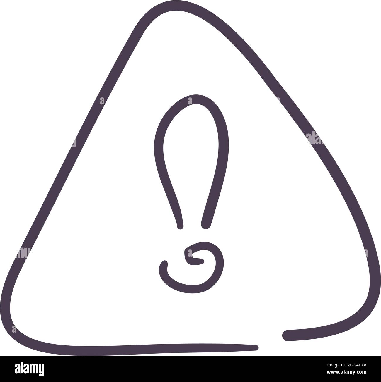 Exclamation mark inside warning triangle line style icon design, Alarm ...