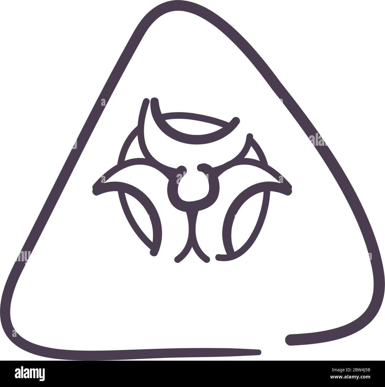 Biohazard inside triangle line style icon design, Industrial and ...