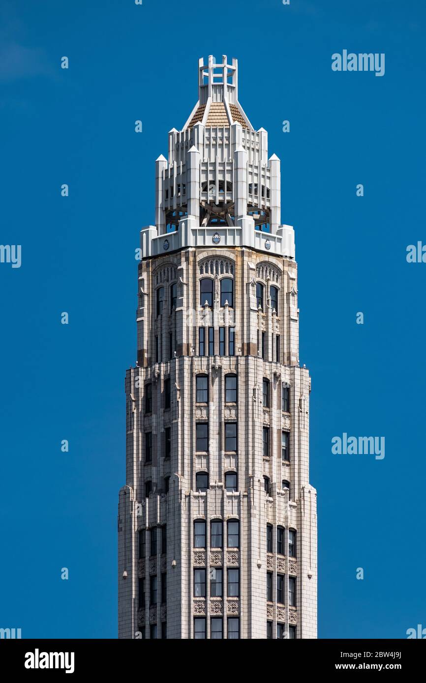 Detail of Mather Tower designed by Herbert Riddle Stock Photo - Alamy