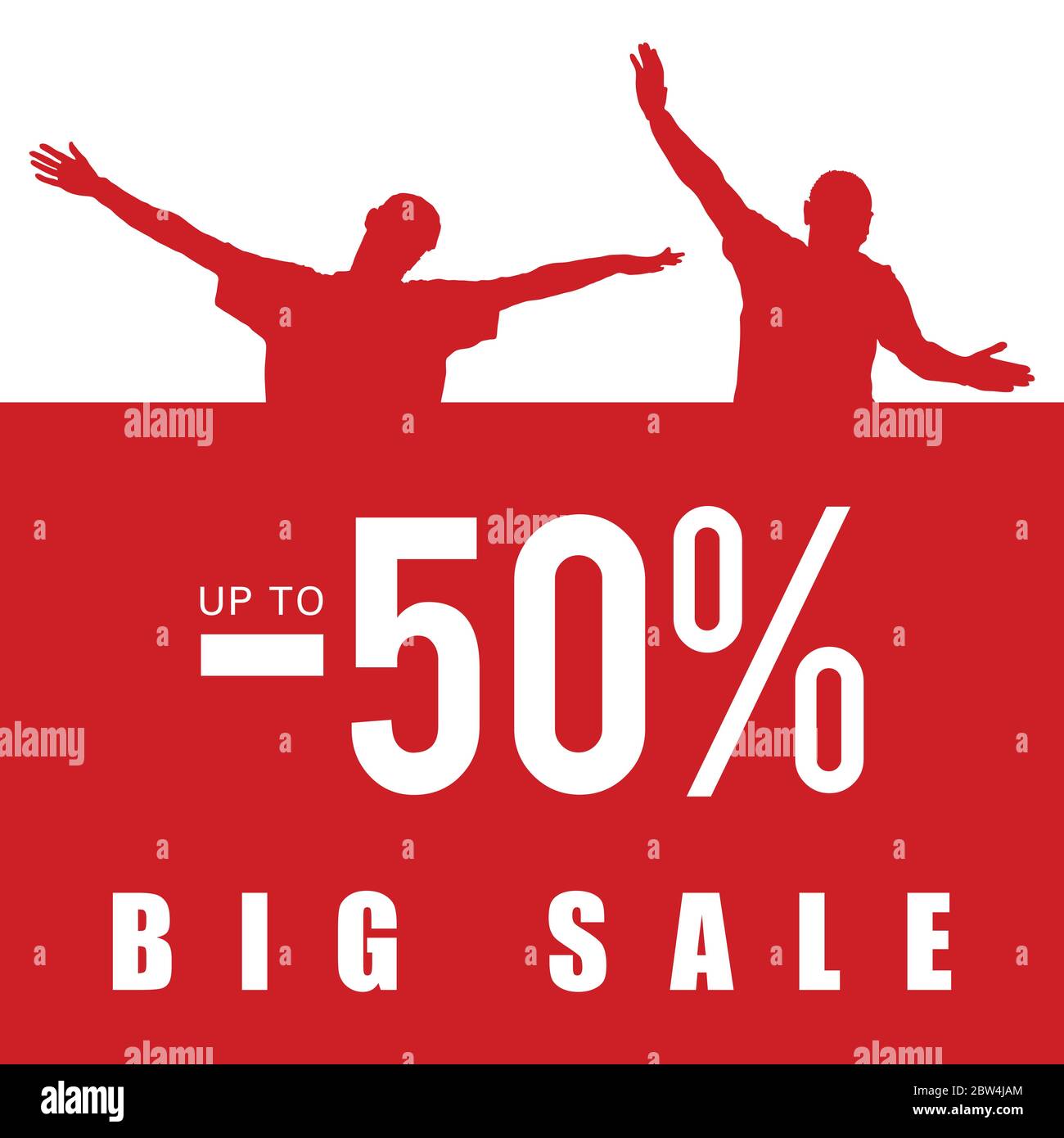 big sale poster with two man in red Stock Vector Image & Art - Alamy