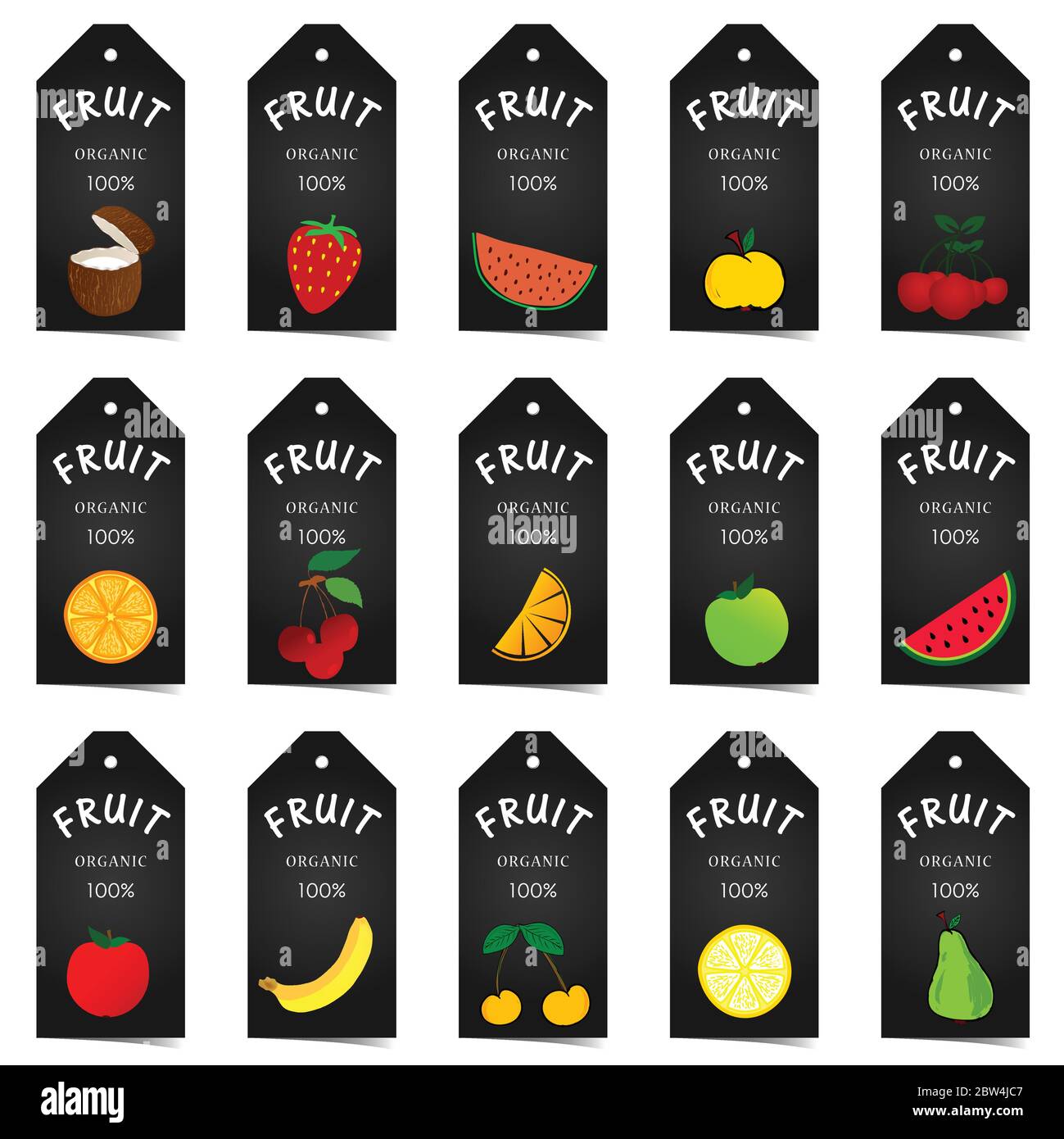 fruit organic tag set art illustration Stock Vector Image & Art - Alamy