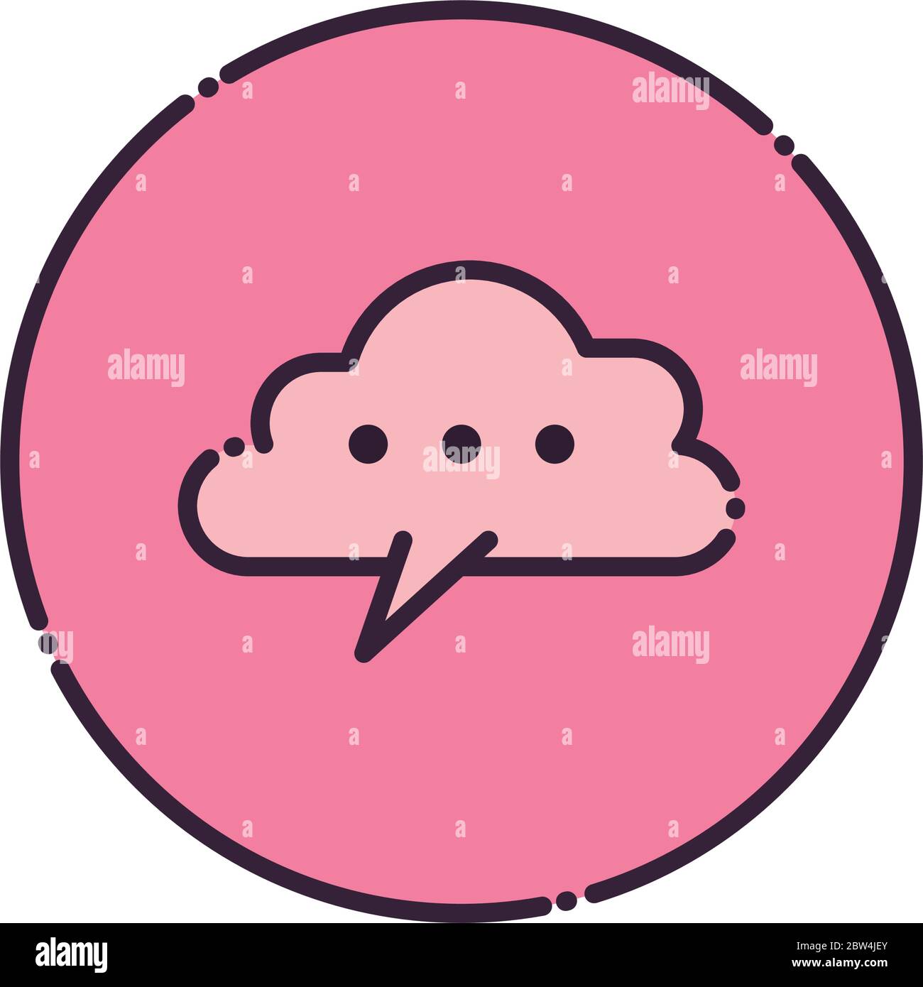 Cloud communication bubble fill style icon design, Message discussion ...