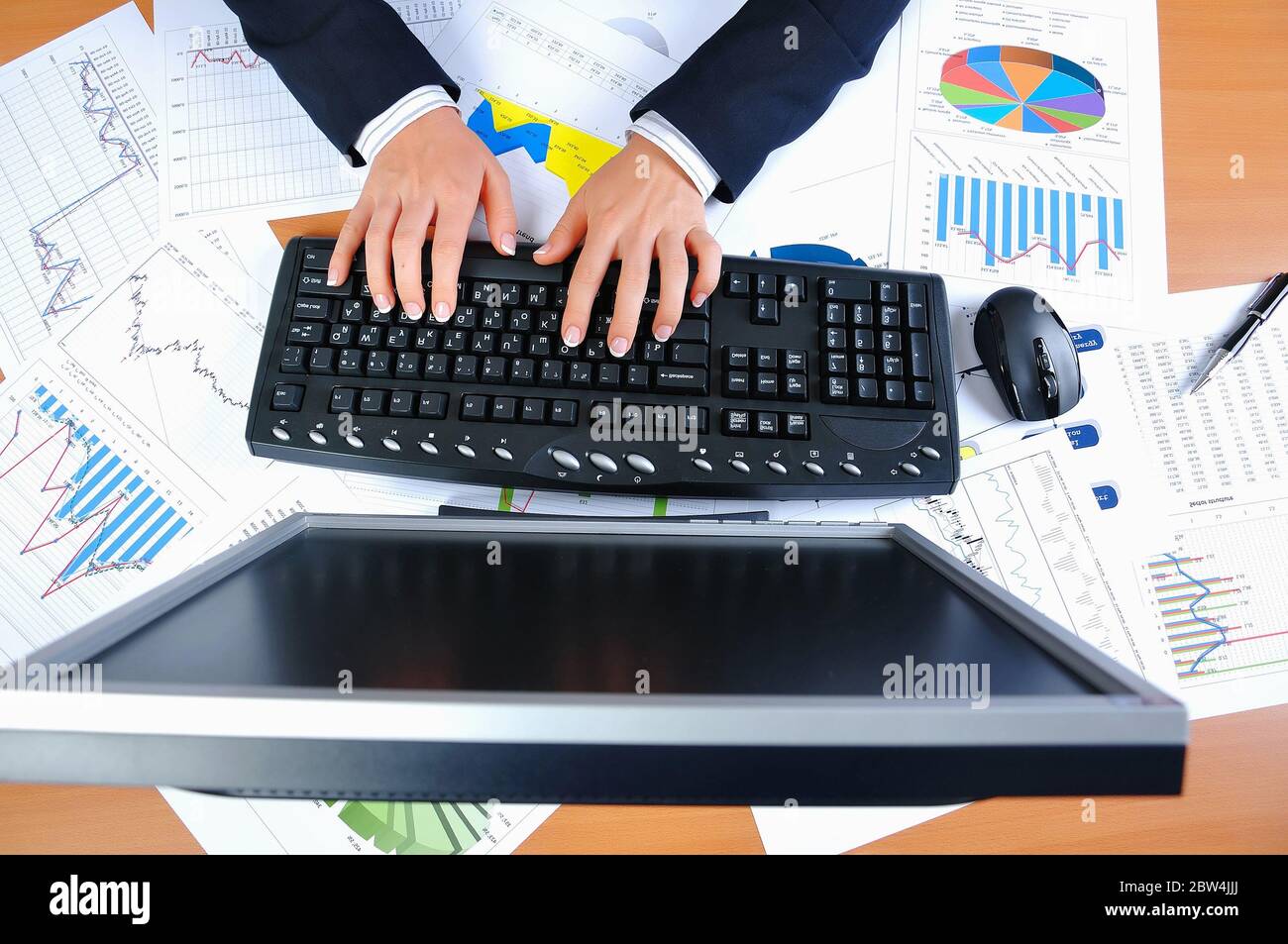 Computer keyboard male hand presses hi-res stock photography and images ...
