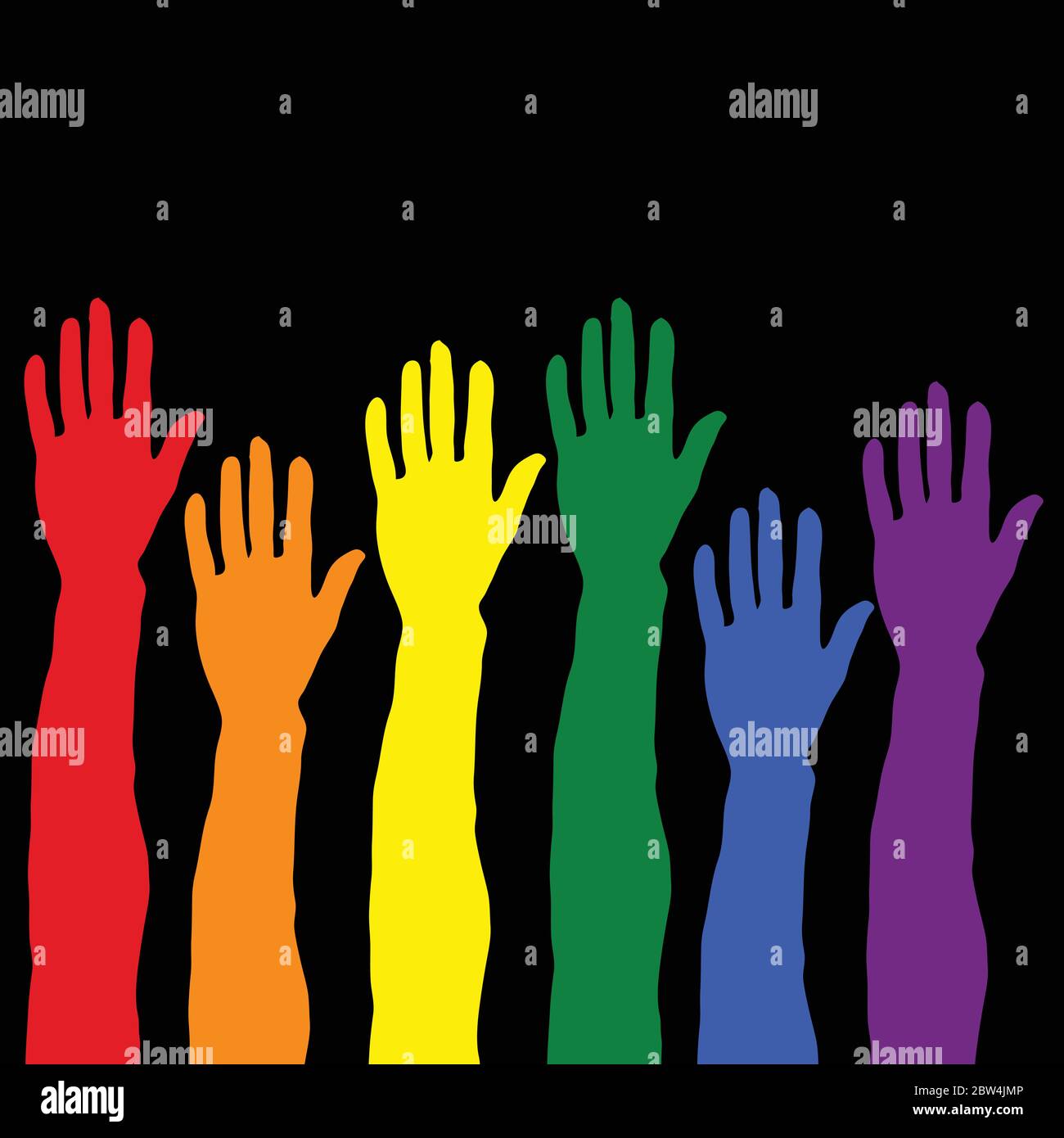 hand humain in color on black background illustration Stock Vector ...