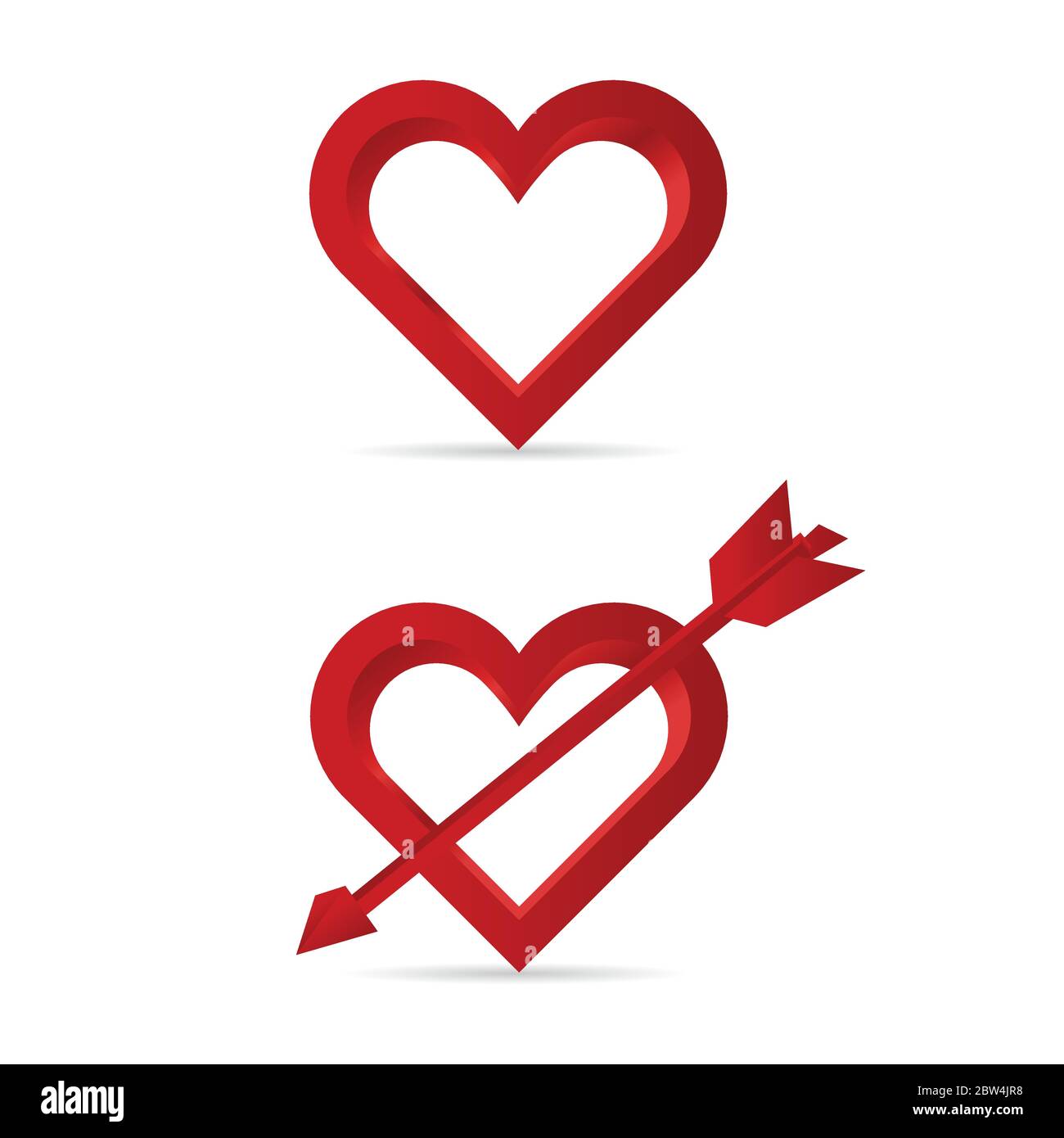 heart red with arrow set art illustration Stock Vector Image & Art - Alamy
