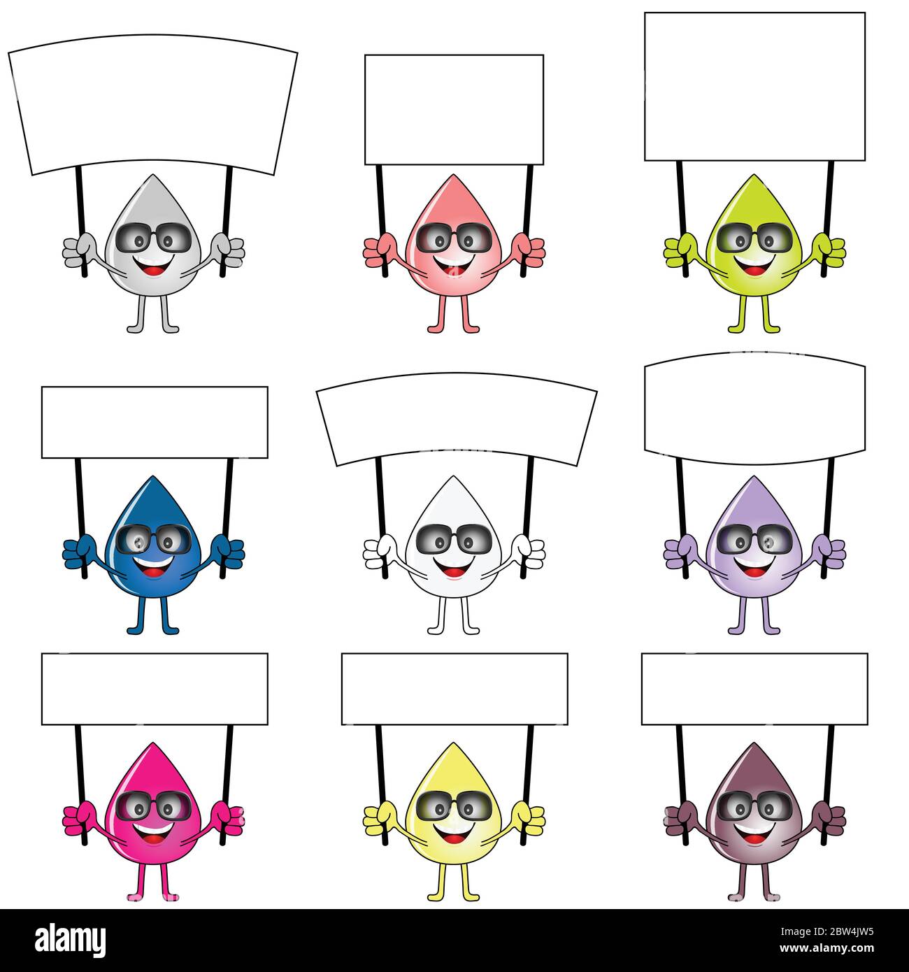 drop cartoon set with card in hands art illustration Stock Vector Image ...