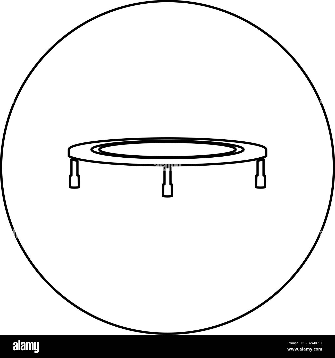 Trampoline jumping for bounce icon in circle round outline black color ...