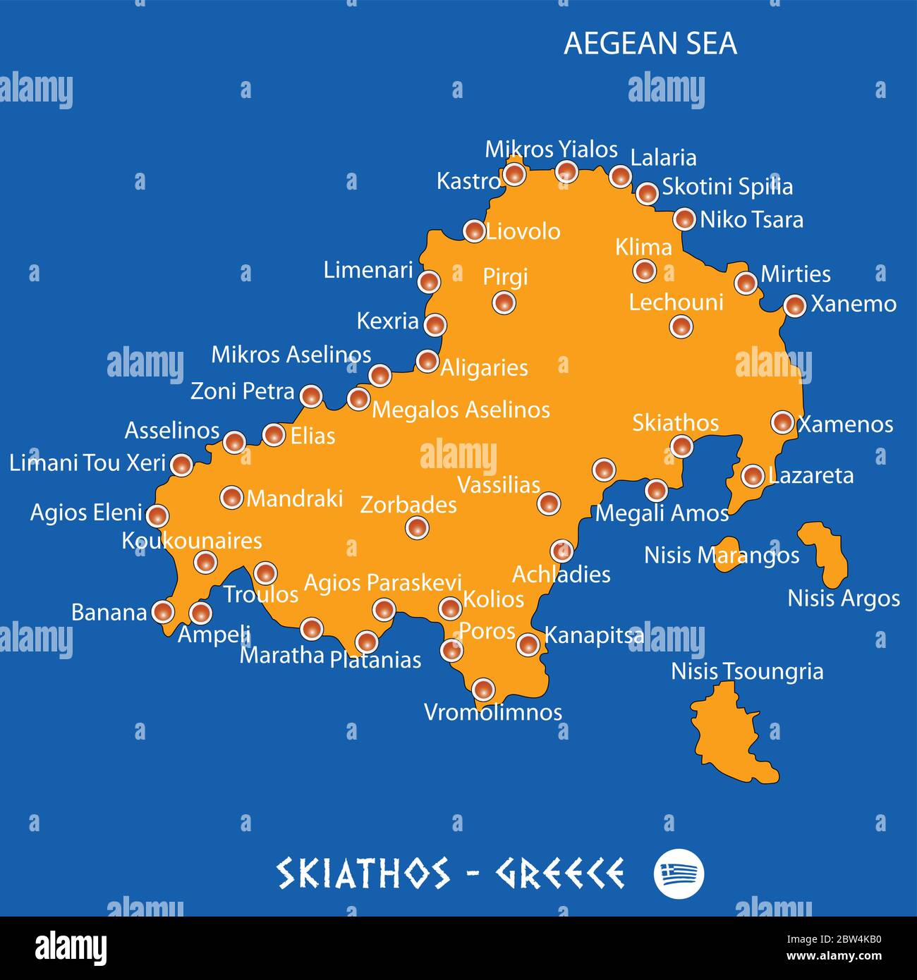Skiathos map Stock Vector Images - Alamy