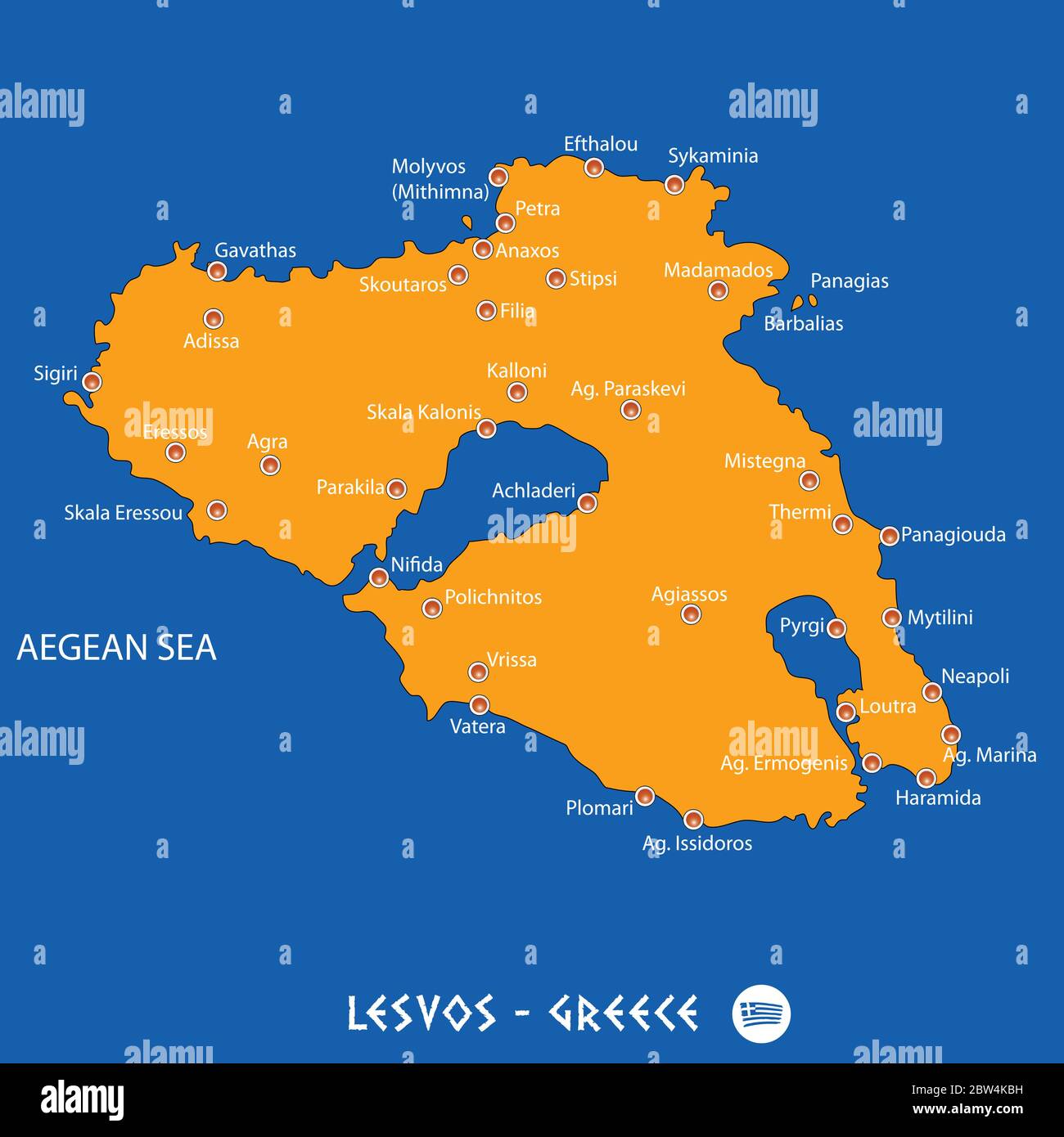 Lesvos map Stock Vector Images - Alamy