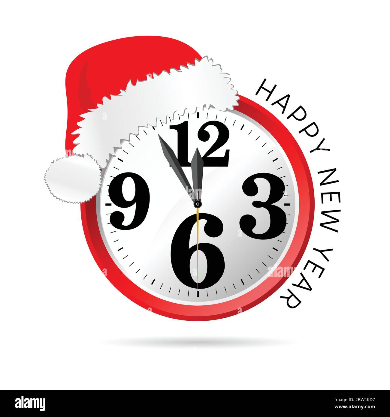 new year clock with hat illustration in colorful Stock Vector Image ...