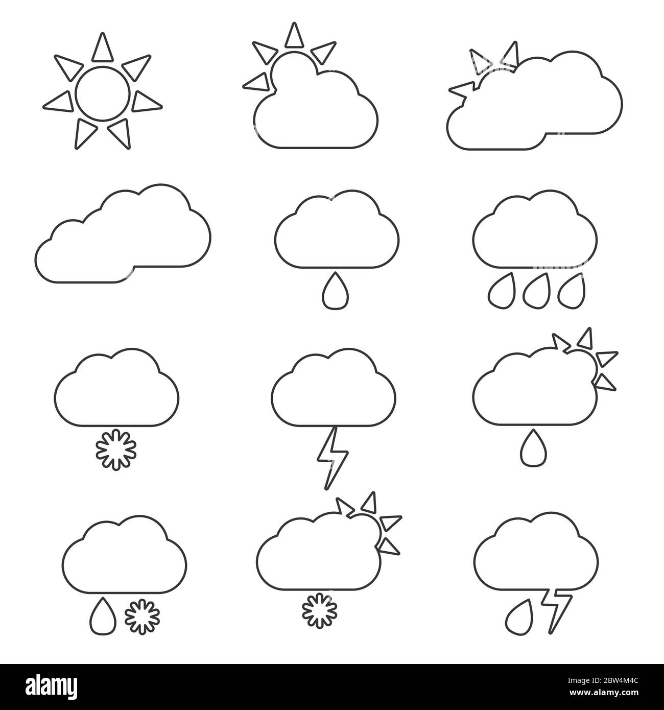 weather icon line set art illustration Stock Vector Image & Art - Alamy