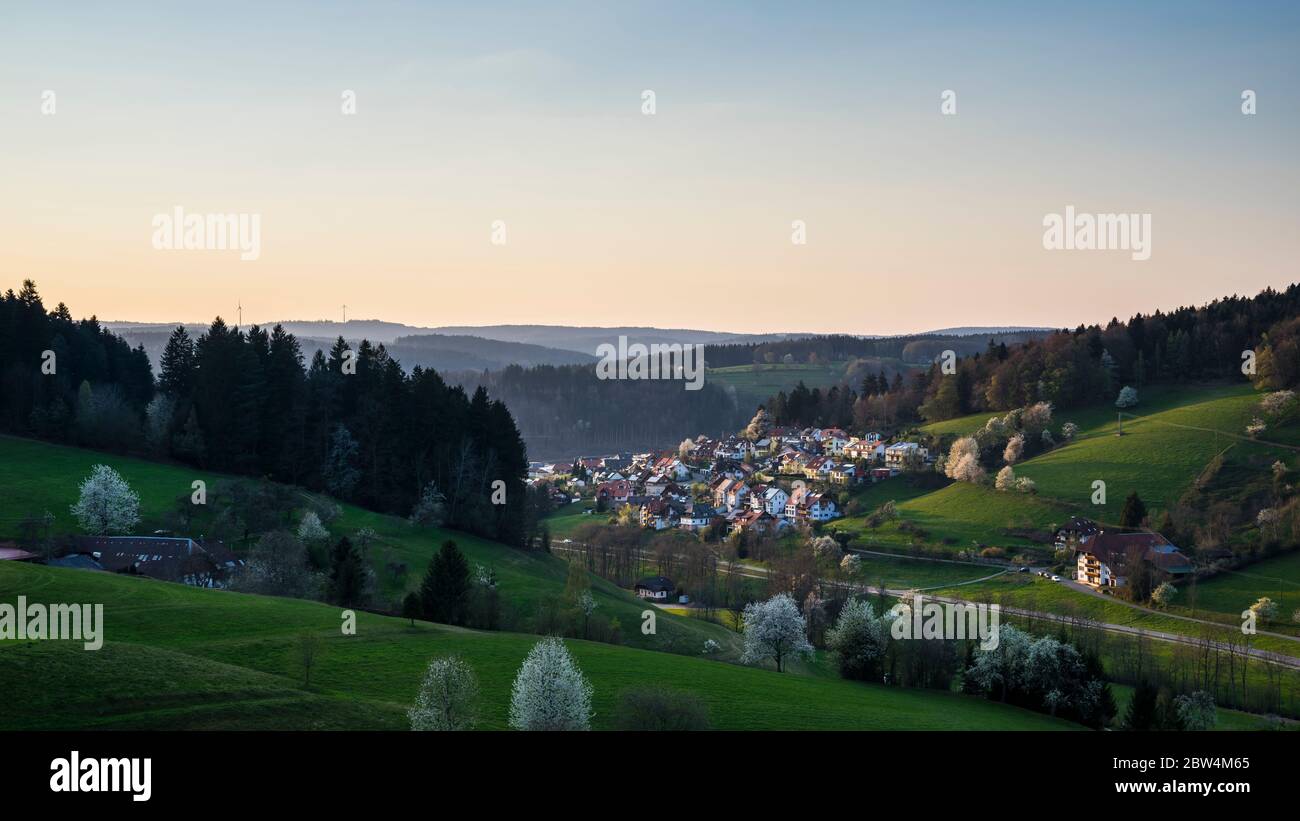Germany, Black forest village elzach in untouched nature landscape in ...