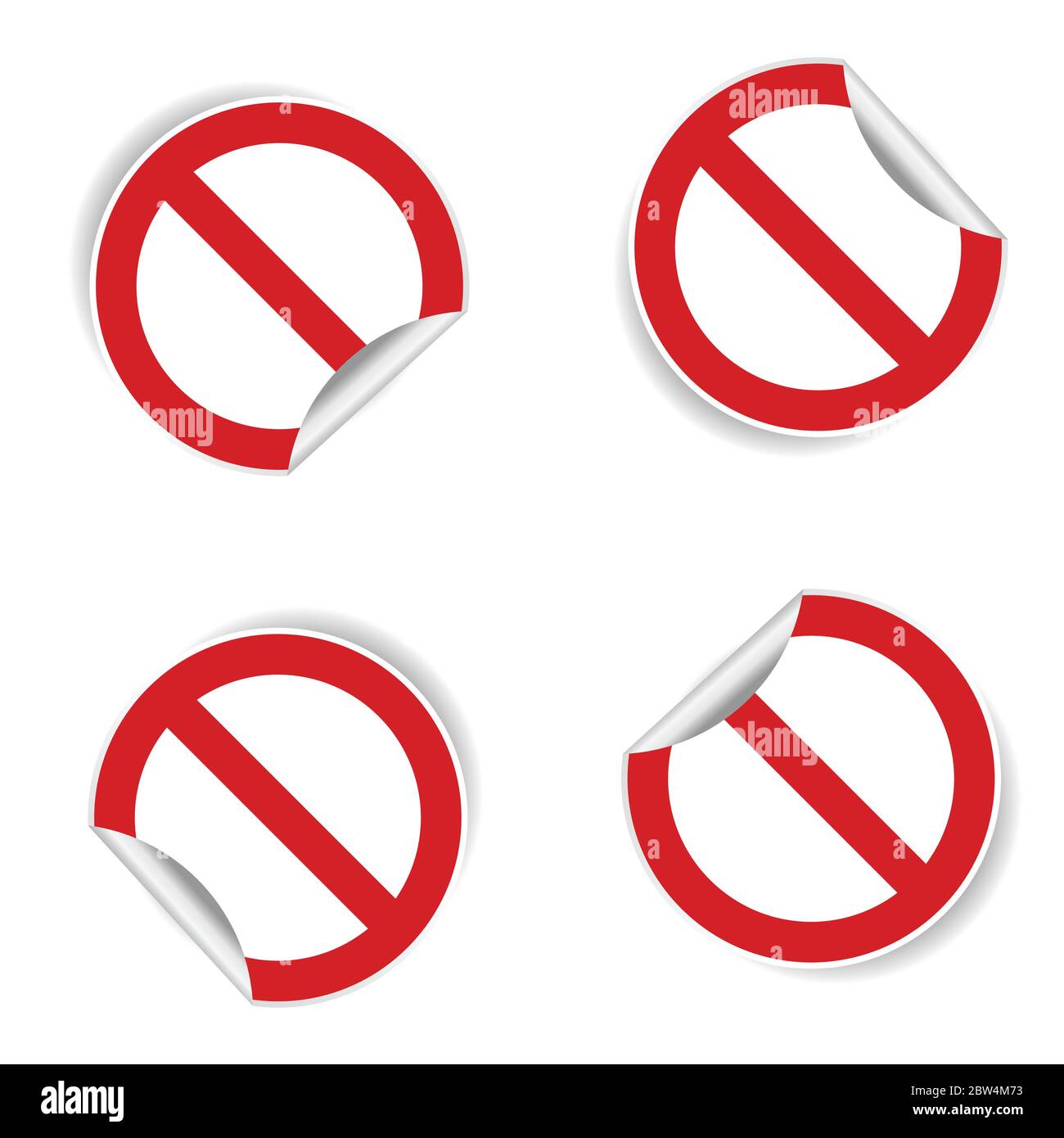 no sign sticker set illustration in red color Stock Vector Image & Art ...
