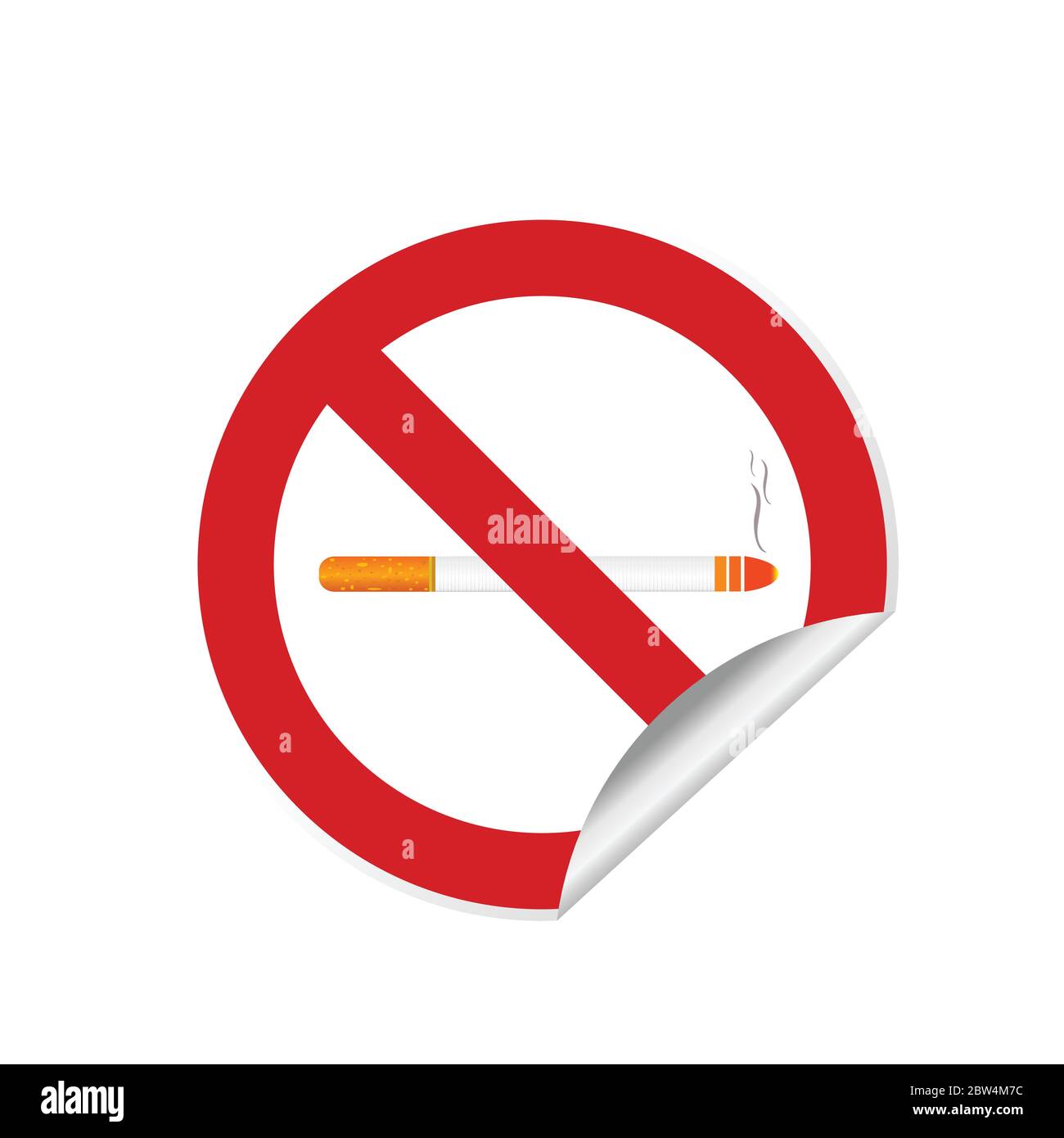 no smoking sign abuse sticker illustration in red color Stock Vector ...