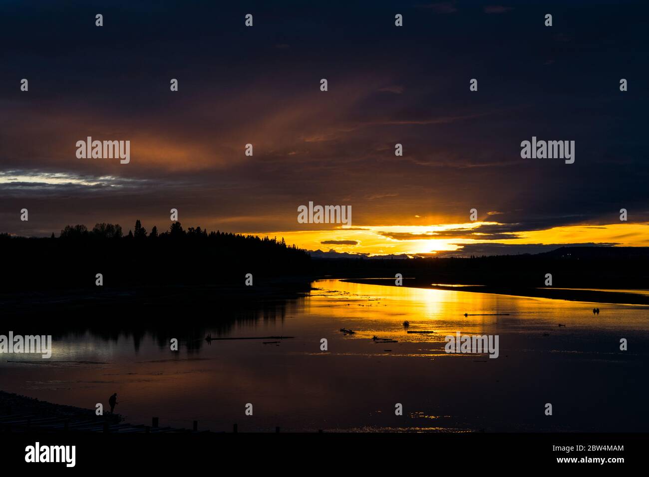 Blazing sunset skies Stock Photo - Alamy