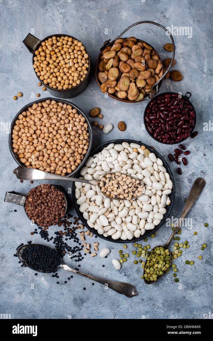 Protein rich foods hi-res stock photography and images - Alamy