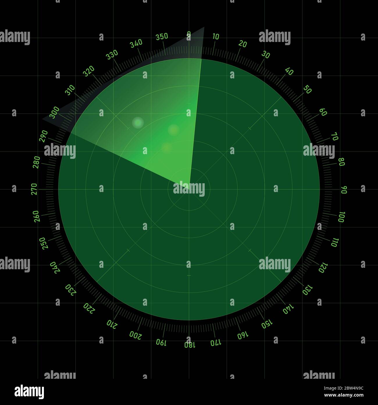 radar screen vector in green color on black background Stock Vector ...