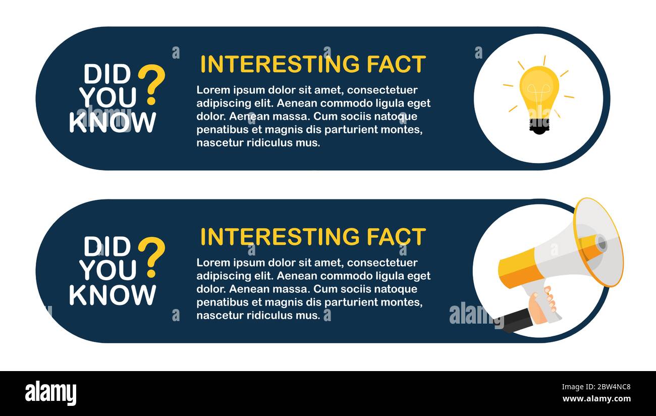Did you know interesting fact label sticker. Vector Illustration Stock ...