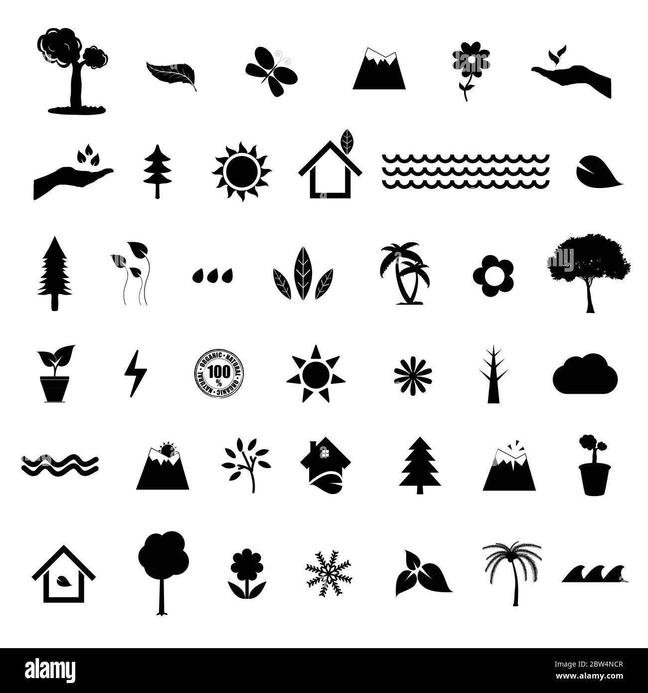 nature icon in black color set art illustration Stock Vector Image ...