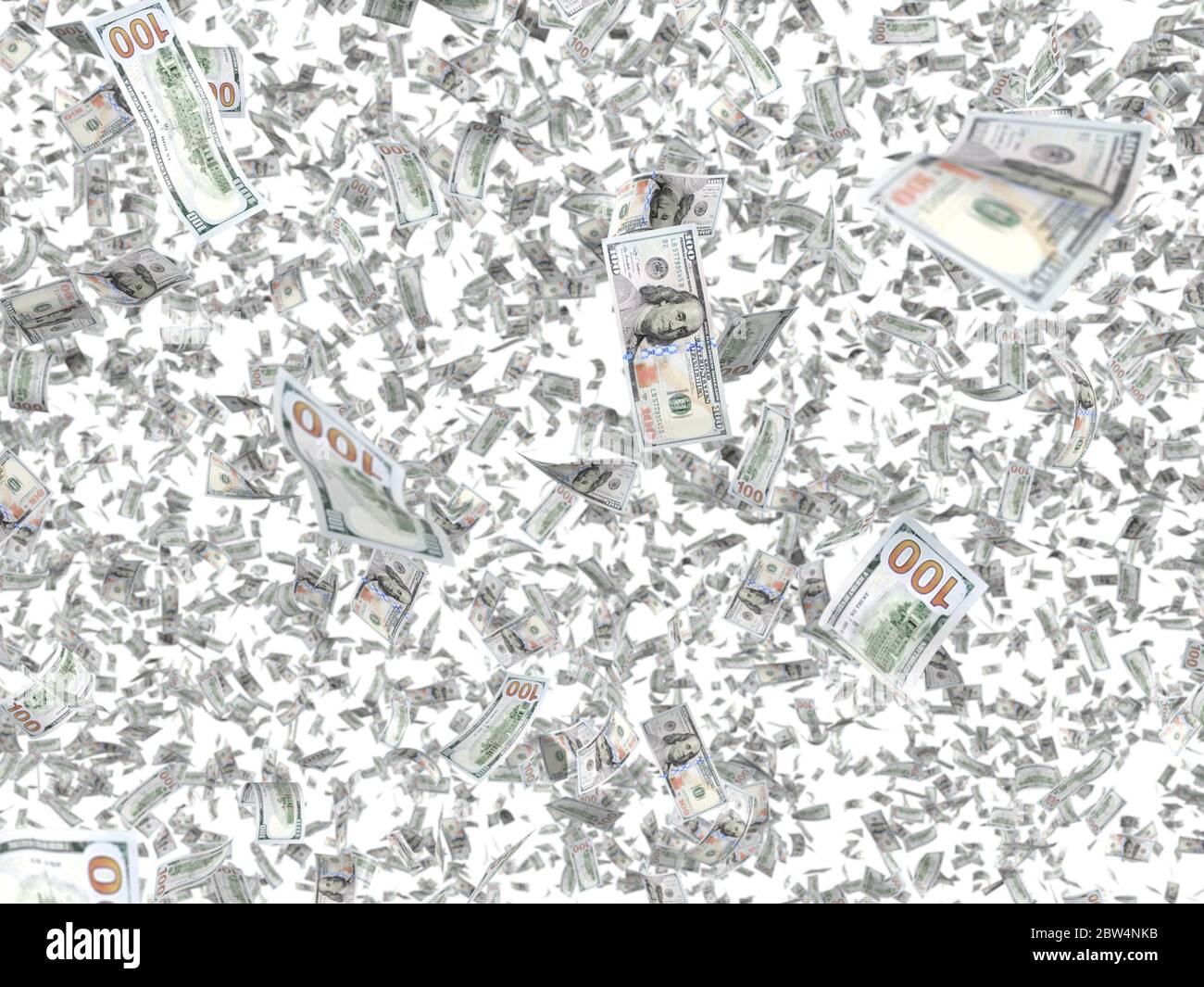 Falling banknotes isolated on white background Stock Photo - Alamy