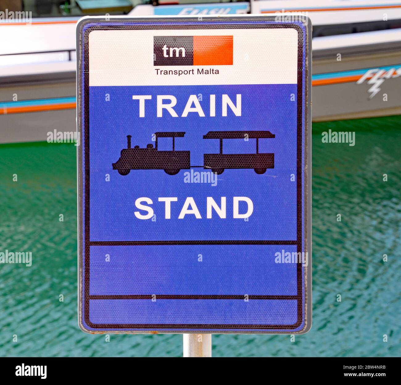 VALLETTA, MALTA - NOVEMBER 5th 2019. Sign showing the parking spot for ...